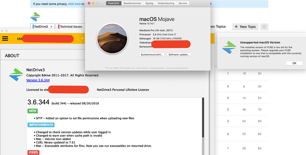 Unsupported macOS version - NetDrive3 - Bdrive Support Forum - NetDrive and CloudSync